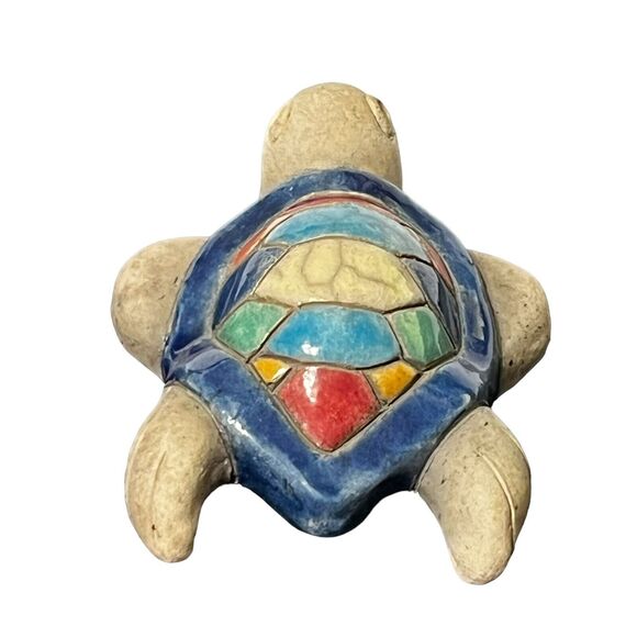 Unmarked | Accents | Glazed Turtle Art Pottery Clay Miniature Figurine ...